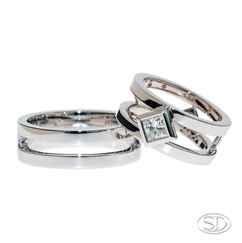 Ashanti – Engagement & wedding ring set - Stephen Dibb Jewellery