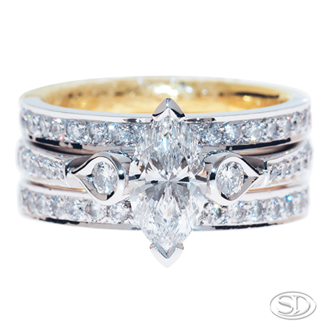 Dorothea – engagement & Wedding ring set - Stephen Dibb Jewellery