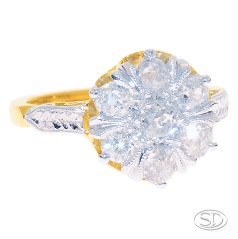 Frances – diamond cluster engagement ring - Stephen Dibb