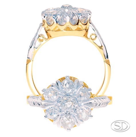 Frances – diamond cluster engagement ring - Stephen Dibb