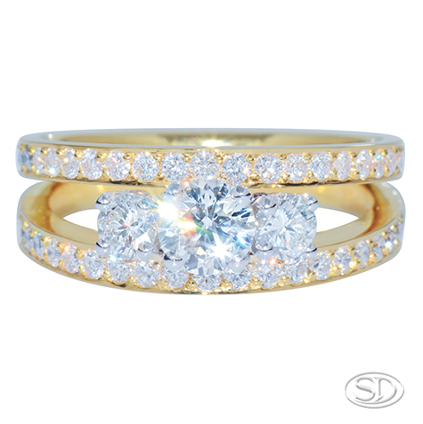 Honora – three diamond engagement ring - Stephen Dibb