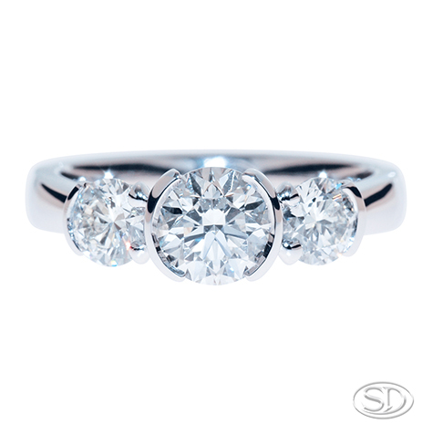 Serena – 3 diamond engagement ring - Stephen Dibb Jewellery