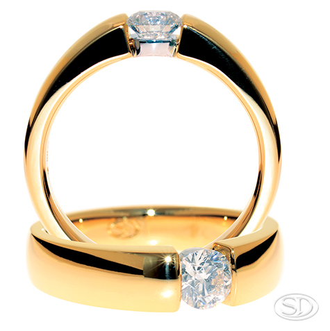 Suspension – suspended Diamond engagement ring - Stephen Dibb Jewellery