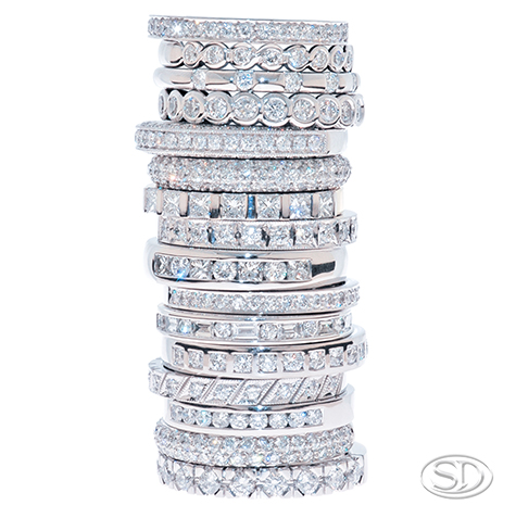 Wedding Bands Stacked - Stephen Dibb Jewellery