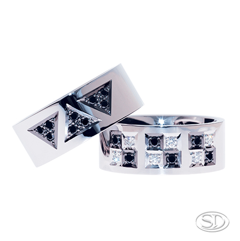 custom-made-mens-rings-white-gold-black-diamonds - Stephen Dibb Jewellery