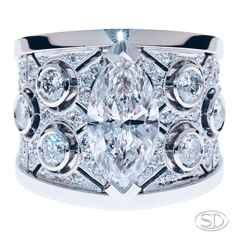 Arctic – ultra-modern diamond dress ring - Stephen Dibb