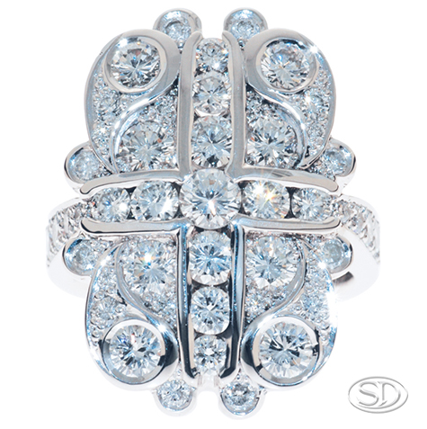 Coco – diamond encrusted paisley dress ring - Stephen Dibb Jewellery