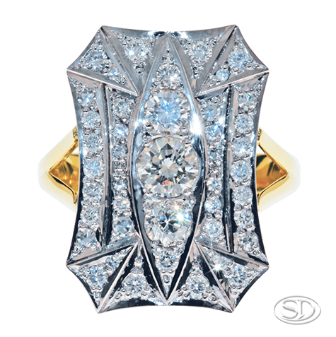 Cytha – art deco panel dress ring - Stephen Dibb Jewellery