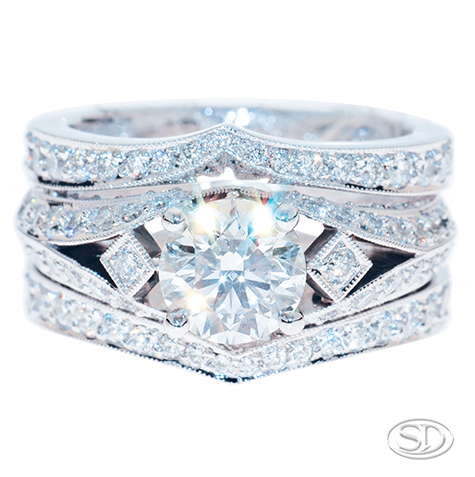 Fay – engagement ring with matching wedding & eternity rings - Stephen ...