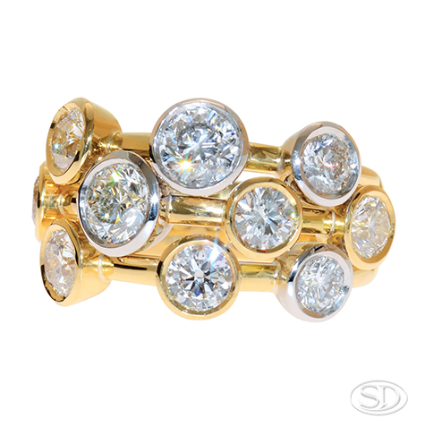 Marjorie – Diamond & yellow Gold dress ring - Stephen Dibb Jewellery