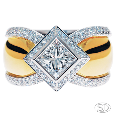 Quilla – princess cut diamond Dress Ring - Stephen Dibb Jewellery